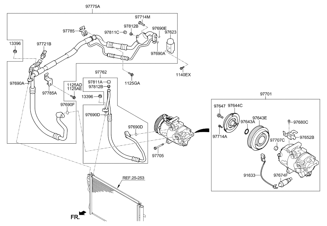 2015 Hyundai Elantra Korean made Air conditioning System-Cooler Line