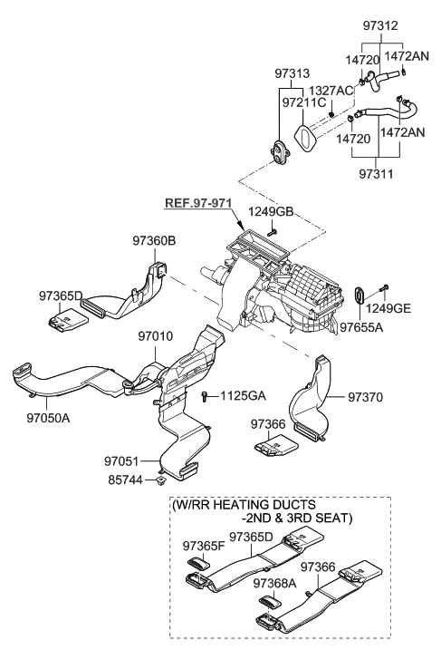 2007 Hyundai Santa Fe Heater System-Duct & Hose