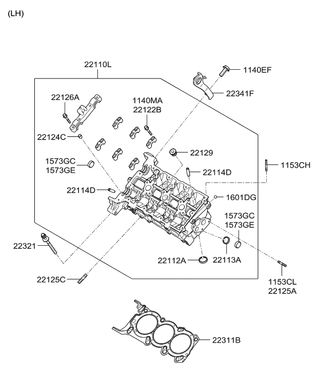 521R5-3CA00 - Genuine Hyundai HEAD SUB ASSEMBLY-CYLINDER, LH