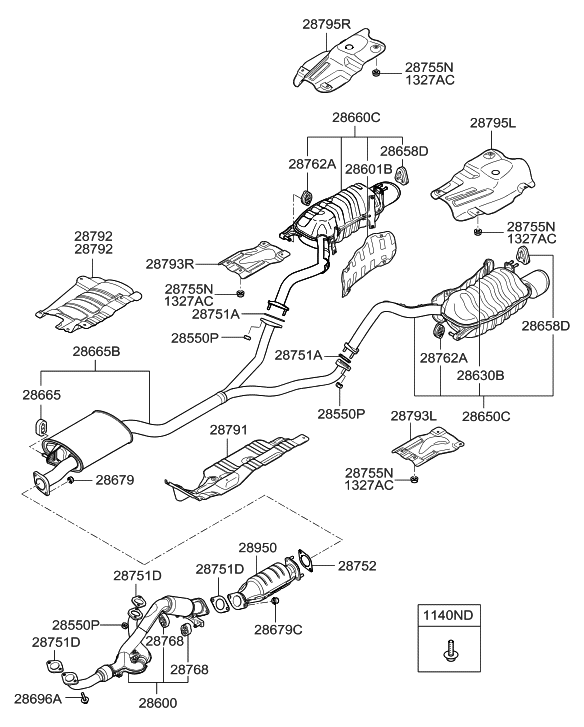 28610-0W150 - Genuine Hyundai PIPE-EXHAUST,FRONT