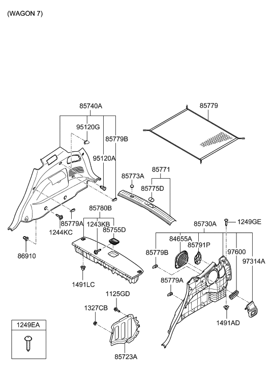 85734-2B000-J9 - Genuine Hyundai COVER-LAMP SERVICE,LH