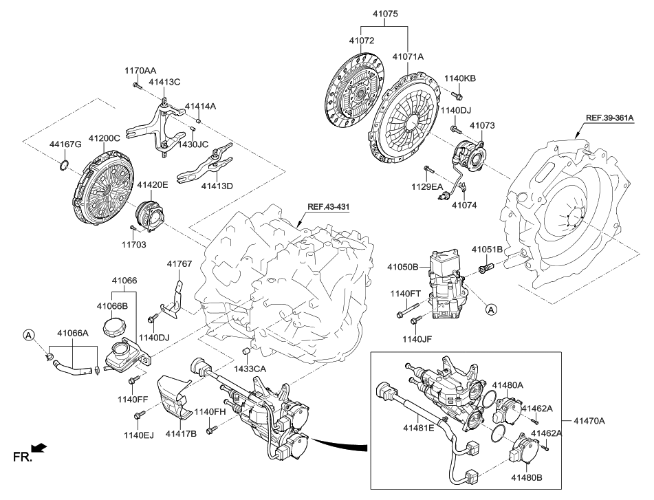 41050-2B003 - Genuine Hyundai ACTUATOR-ENGINE CLUTCH