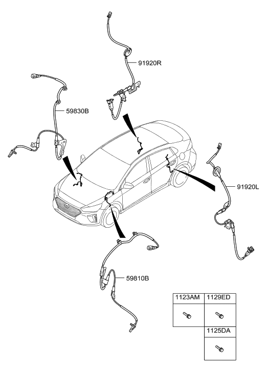 91920-G2300 - Genuine Hyundai CABLE ASSEMBLY-ABS.EXT,LH