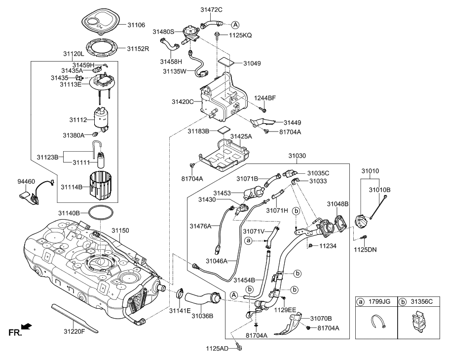 31112-C3500 - Genuine Hyundai FILTER-FUEL PUMP