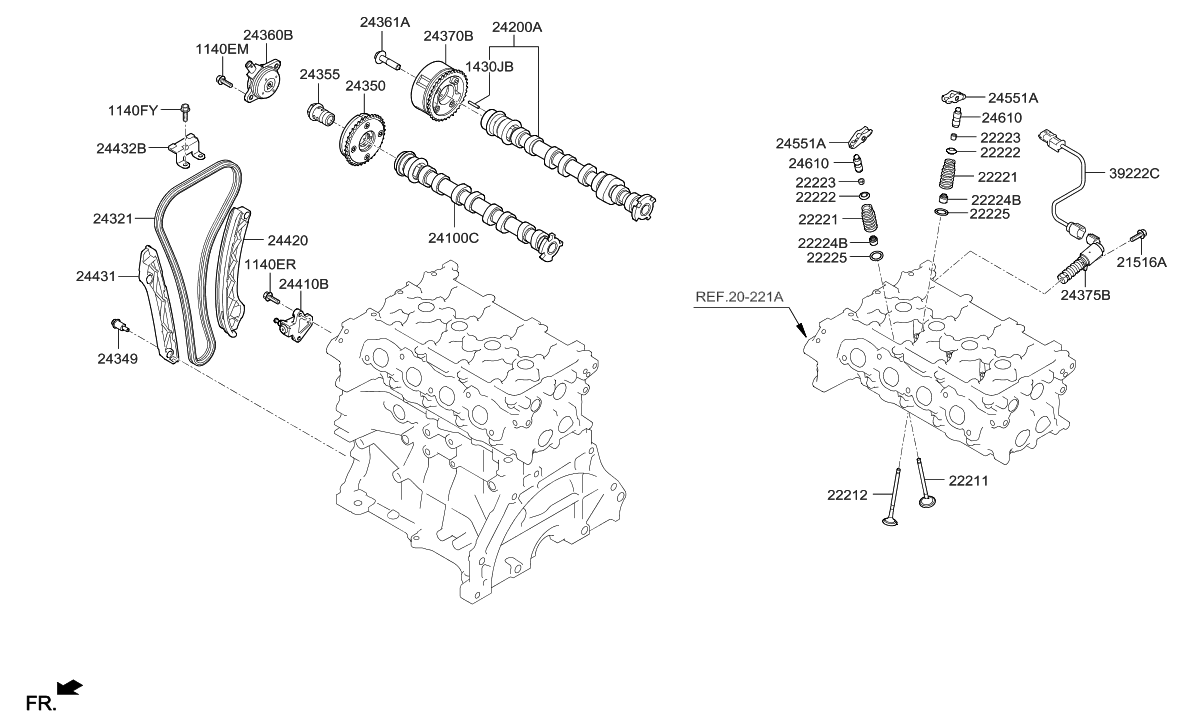 24355-03HA0 - Genuine Hyundai OIL CONTROL VALVE ASSEMBLY