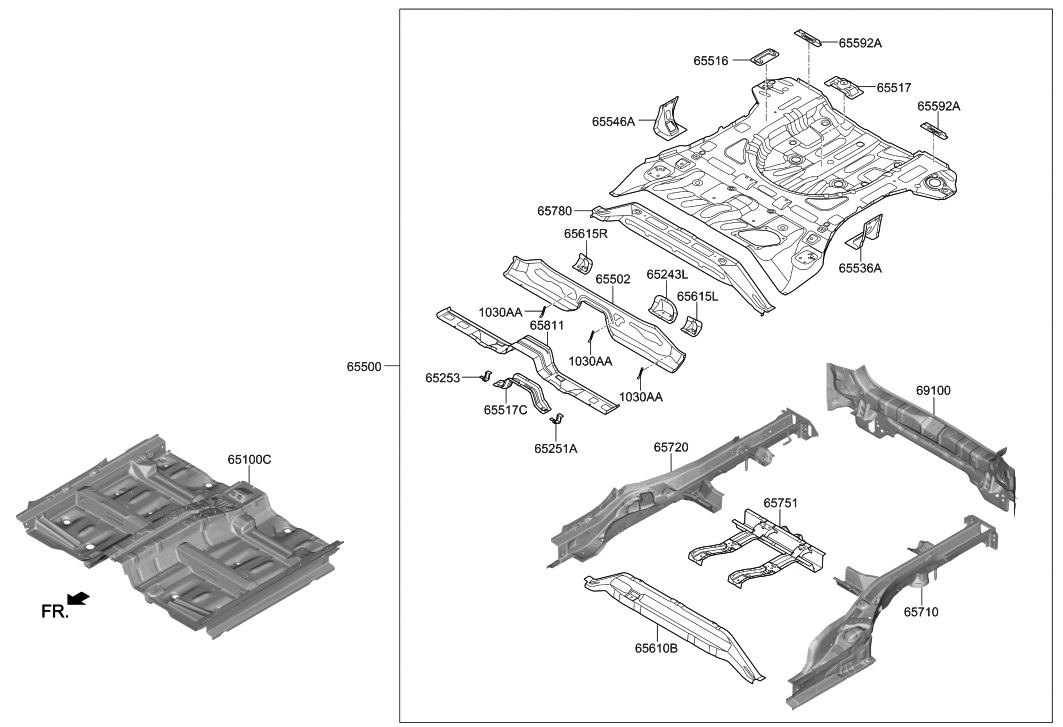 2019 Hyundai Tucson Floor Panel - Hyundai Parts Deal