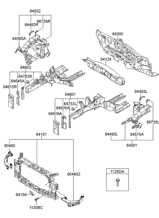 64101-3X000 - Genuine Hyundai Carrier Assembly-Front End Module