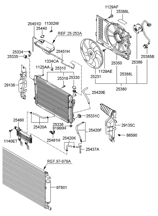 25310-2E800 - Genuine Hyundai RADIATOR ASSEMBLY