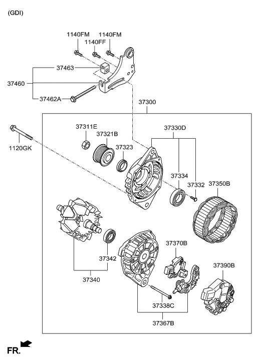 37300-2B300 - Genuine Hyundai GENERATOR ASSEMBLY