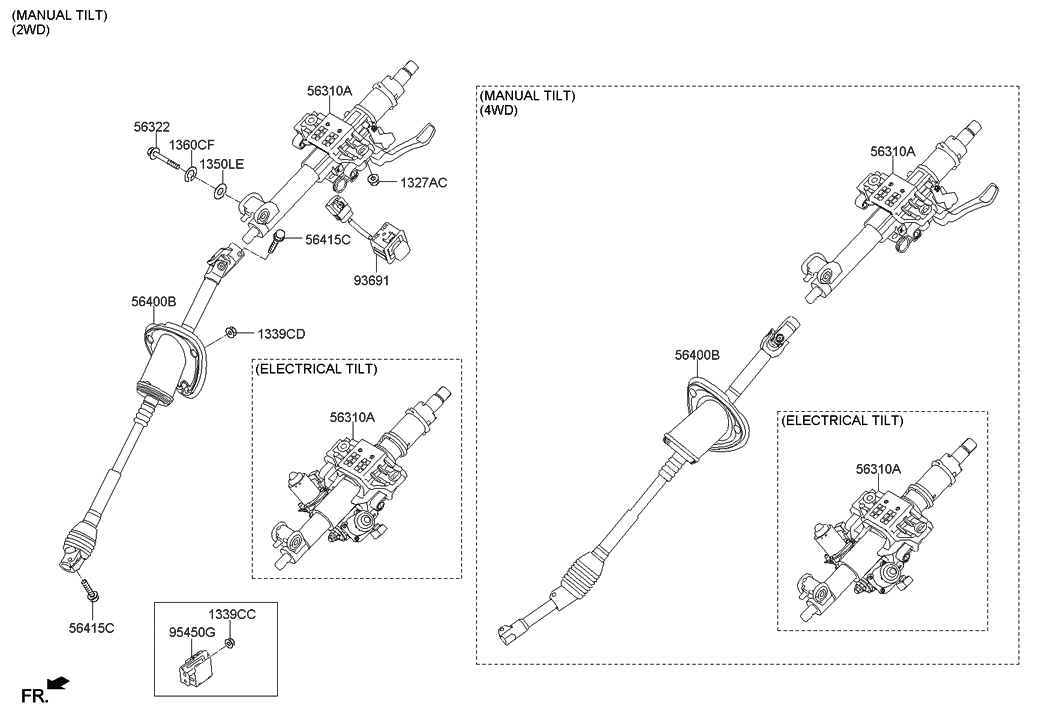 56400-B1500 - Genuine Hyundai JOINT ASSEMBLY-STEERING