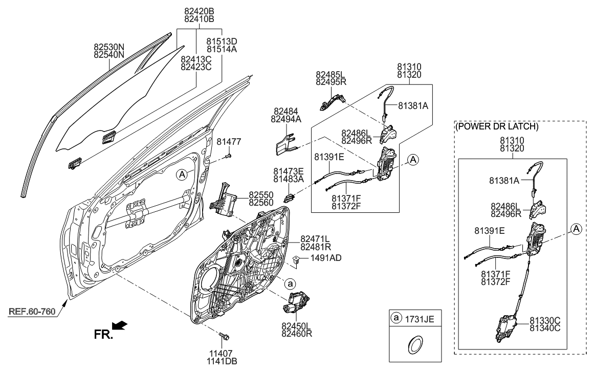 82481-B1000 - Genuine Hyundai PANEL ASSEMBLY-FRONT DOOR MODULE,RH
