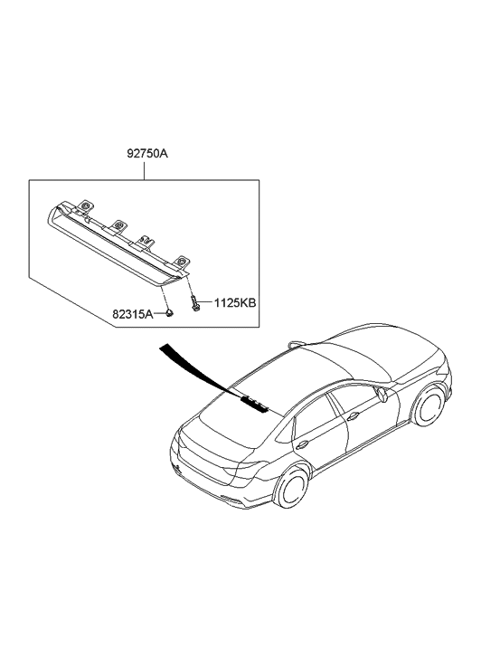 2015 Hyundai Genesis High Mounted Stop Lamp - Hyundai Parts Deal