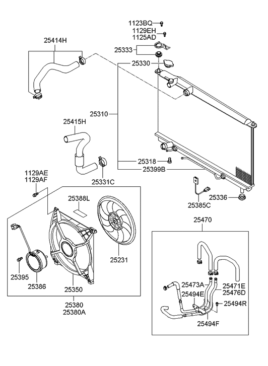 25470-39160 - Genuine Hyundai TUBE ASSEMBLY-OIL COOLER