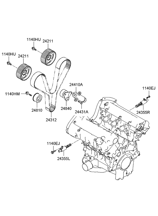 24410-3E100 - Genuine Hyundai TENSIONER-TIMING BELT AUTOMATIC