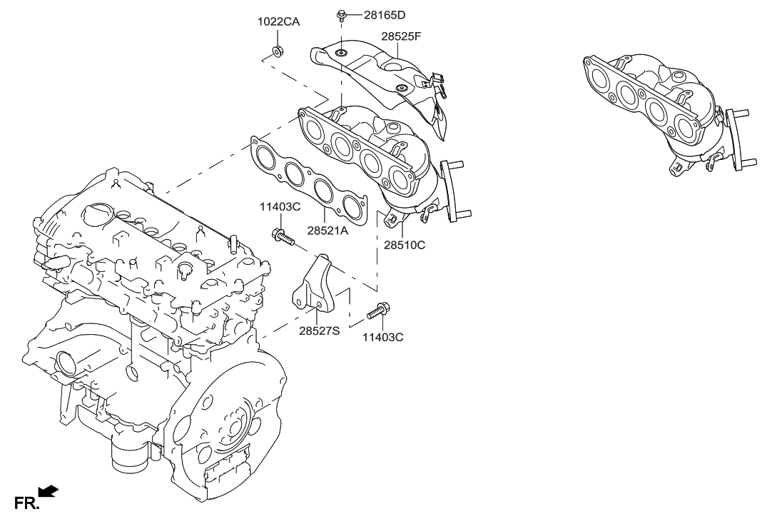 28510-2EHB0 - Genuine Hyundai MANIFOLD CATALYTIC ASSEMBLY-EXHAUST