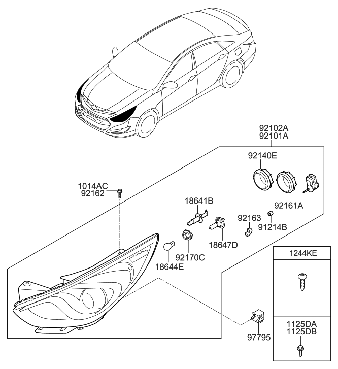 2014 Hyundai Sonata Hybrid Head Lamp - Hyundai Parts Deal
