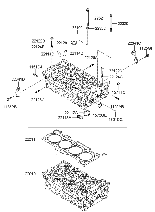 22311-25212 - Genuine Hyundai GASKET-CYLINDER HEAD