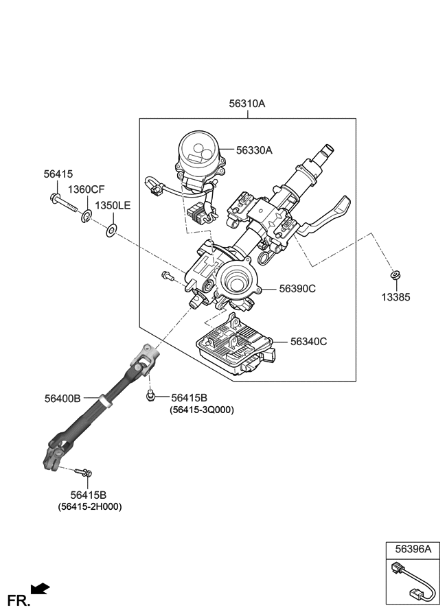 56400-J9000 - Genuine Hyundai JOINT ASSY-STRG