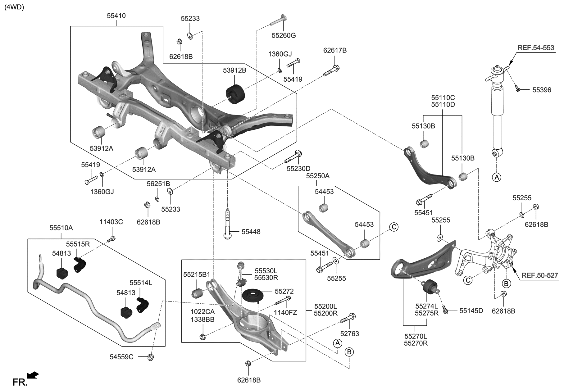 55290-G2100 - Genuine Hyundai BUSH-REAR TRAILING ARM,RH