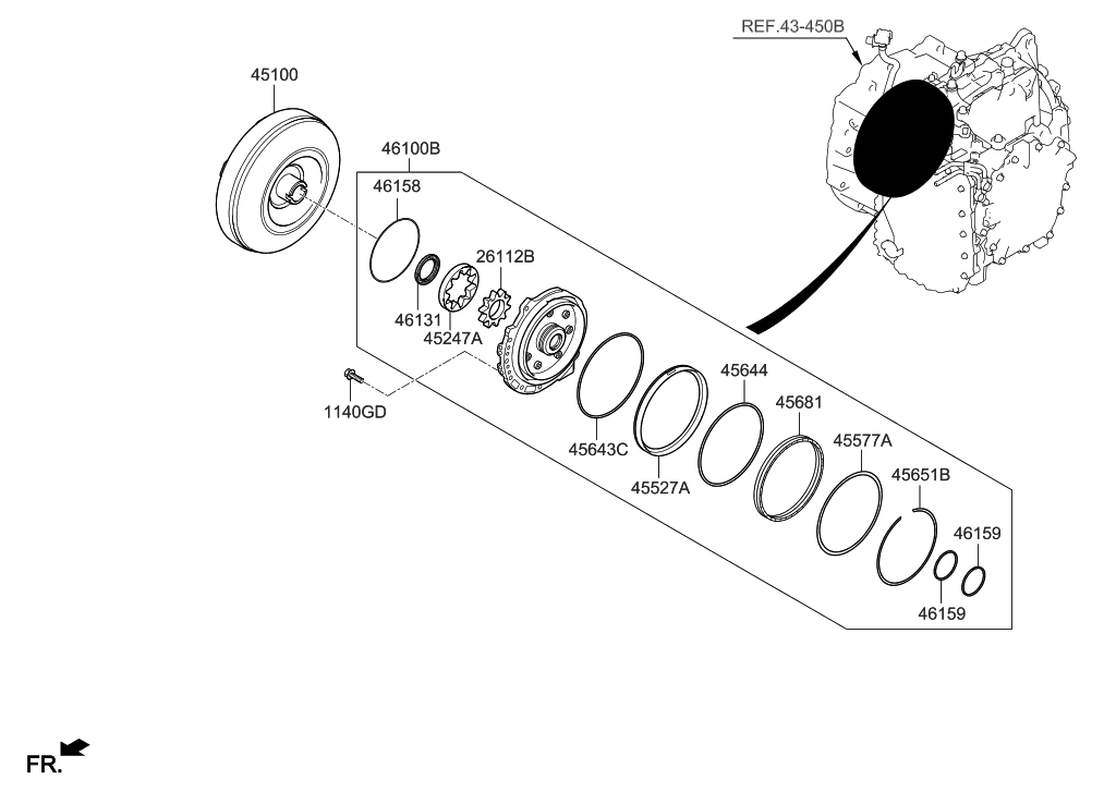 46100-2F000 - Genuine Hyundai SET-OIL PUMP ASSEMBLY