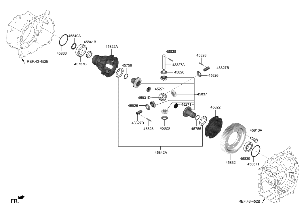 45841-3B650 - Genuine Hyundai BEARING ASSEMBLY-THRUST NEEDLE