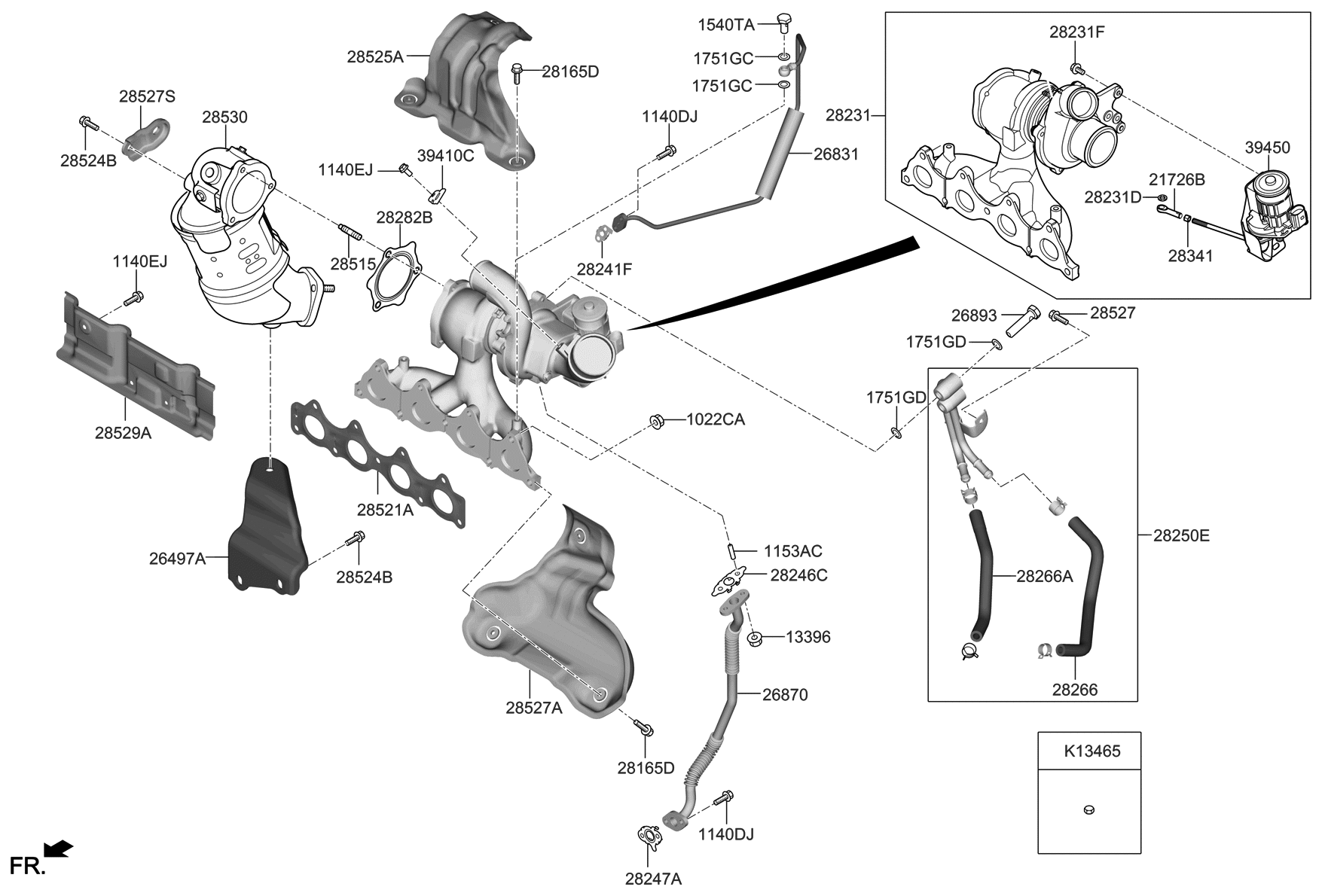 39400-2B280 - Genuine Hyundai VALVE-SOLENOID WASTE GATE CONT