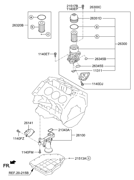 26350-3CAB1 - Genuine Hyundai CAP-OIL FILTER