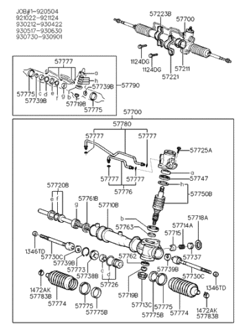 Genuine Hyundai 57700-24200 Power Steering Gear and Linkage Assembly ...