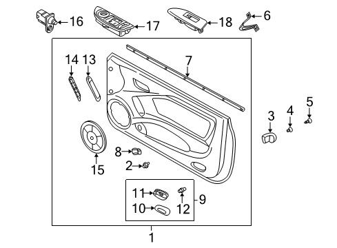 93575-2C100-OFAS Genuine Hyundai Power Window Sub-Switch Assembly