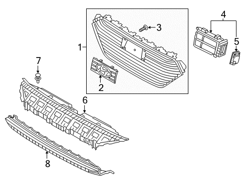 86560-G2100-TAD Genuine Hyundai Grille-Front Bumper