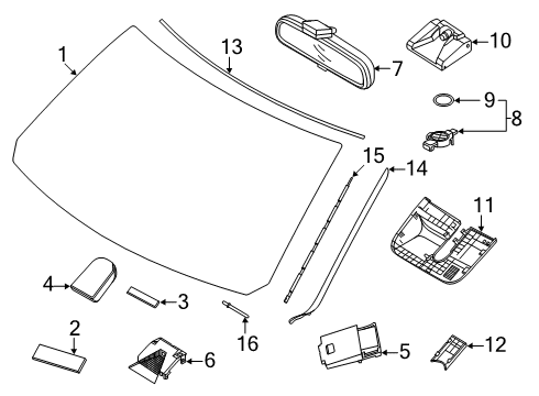 00272-02013 Genuine Hyundai Mirror Assembly-Rear View Inside