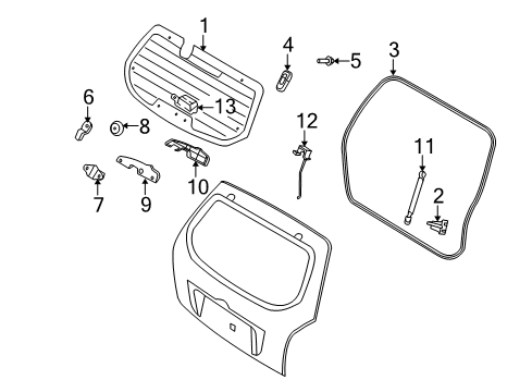87160-2E001--DS Genuine Hyundai Hinge Assembly-Tail Gate Glass,RH