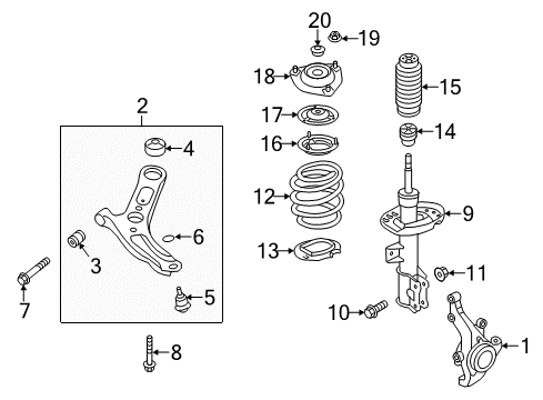 54651-2V050 Genuine Hyundai Strut Assembly, Front, Left