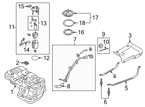 31220-4Z000 Genuine Hyundai Protector-Fuel Tank Heat