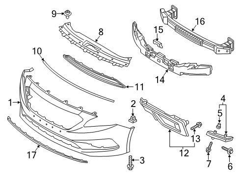 86590-C1000 Genuine Hyundai Lip Assembly-Front Bumper