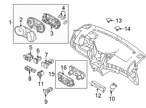 93790-3S000 Genuine Hyundai Switch Assembly-Hazard Warning Lam