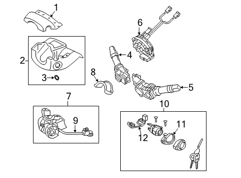 81900-3SB00 Genuine Hyundai Key Sub Set-Steering Lock
