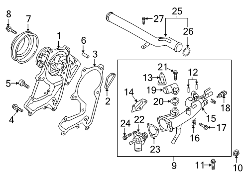 25620-3L380 Genuine Hyundai Housing Assembly-THERMOSTAT