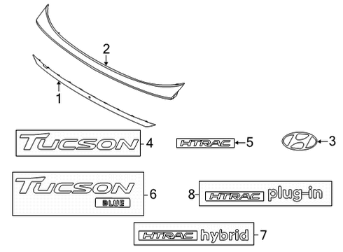 87370-CW000-CA Genuine Hyundai MOULDING Assembly-Back Panel