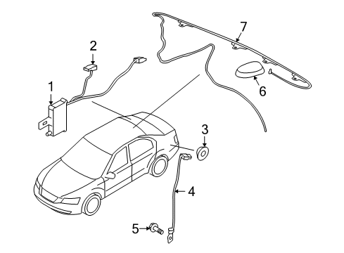 96250-0A000 Genuine Hyundai Roof Antenna Assembly