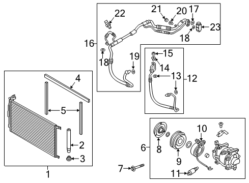 97775-M6450 Genuine Hyundai Suction & Liquid Tube Assembly
