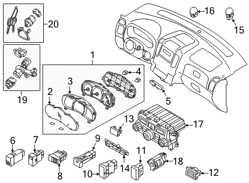 81900-4DC00 Genuine Hyundai Steering Lock Key Sub Set