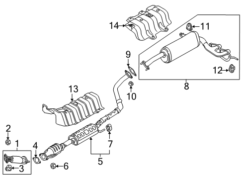28710-2V660 Genuine Hyundai Muffler Assembly-Rear