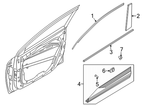 82260-GI010-EB Genuine Hyundai GARNISH ASSY-DR FRAME RH