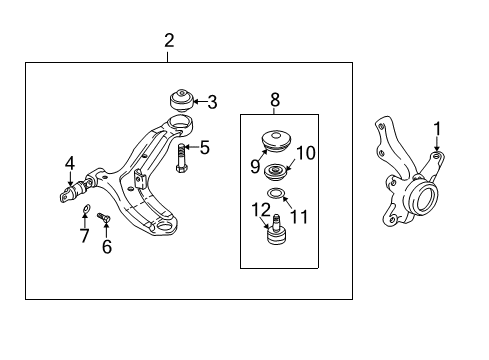 54500-2D002--DS Genuine Hyundai Arm Complete-Lower,LH