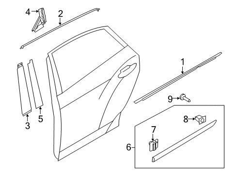 83280-3N000 Genuine Hyundai GARNISH Assembly-RR Dr RR Frame,RH