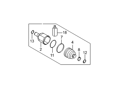 49582-C2400 Genuine Hyundai Joint Kit-FR Axle Diff Side LH
