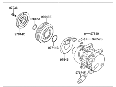97701-2S500 Genuine Hyundai Compressor Assembly