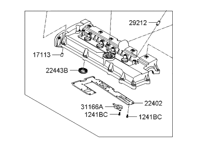 22410-22612 Genuine Hyundai Cover Assembly-Rocker