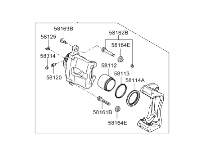 58180-C1A10 Genuine Hyundai CALIPER Kit-Front Brake,LH